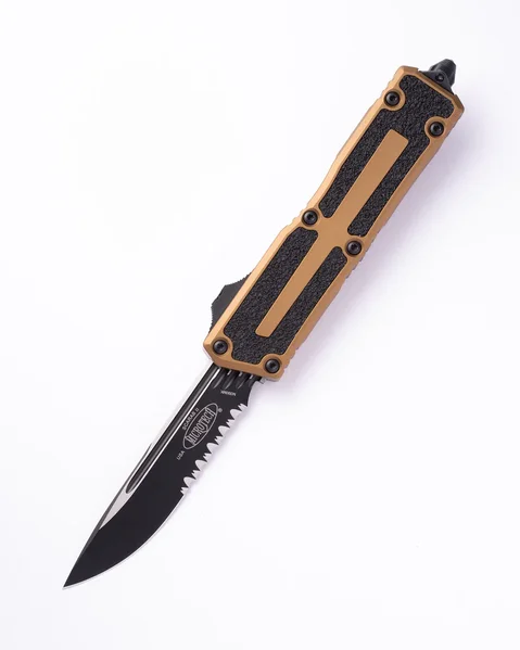 Microtech Knives - 1278-2TA SCARAB II S/E GEN III BLACK PARTIAL SERRATE ...
