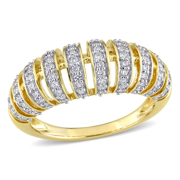 Diamond Jewelry - 1/2 TDW Diamond Parellel Stripe Ring in 14k Yellow ...