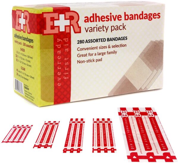 MediTac Kits - Ever Ready First Aid Quality Adhesive Bandages, Variety ...