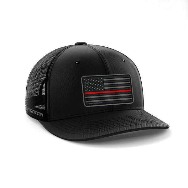 State Patriot - SNAPBACK BLACK - RED LINE PATCH - Military & First ...