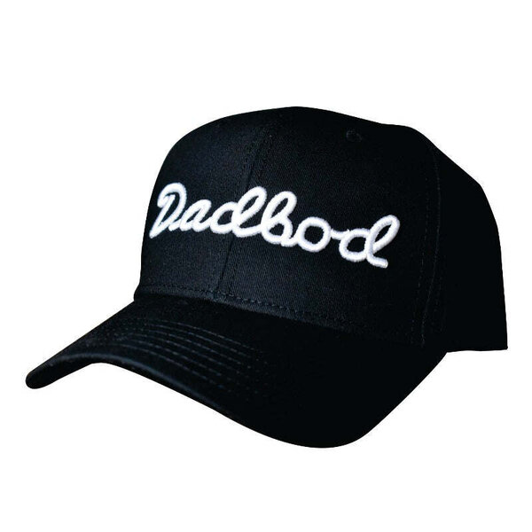 DadBod Apparel - DadBod Script 3-D Puff Curved Bill Snapback (Black ...