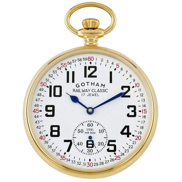 Gotham Watch - Gotham Men's Gold-Plated Stainless Steel Mechanical Hand ...