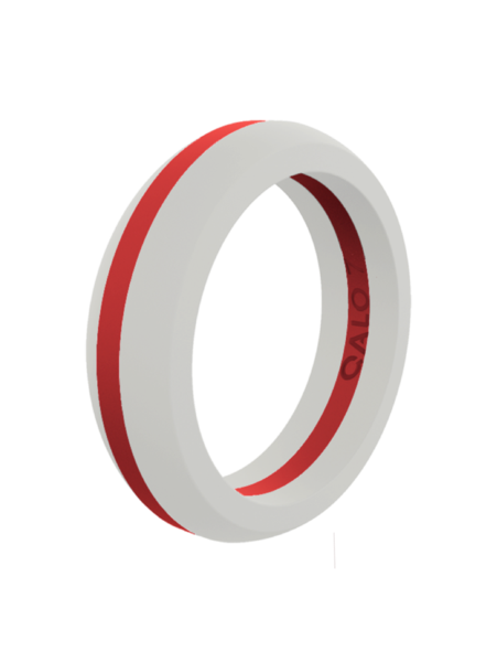 QALO - Women's Thin Red Line Silicone Ring - Military & First Responder ...