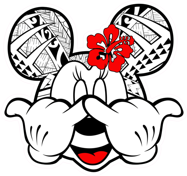 Leilanis Attic - Minnie Shaka Tat with Hibiscus Sticker - Military ...