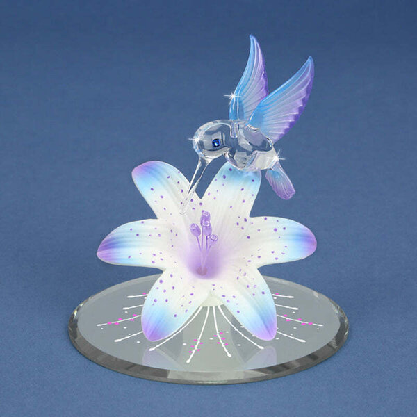 Glass Baron - Hummingbird on Blue Lily - Military & First Responder ...
