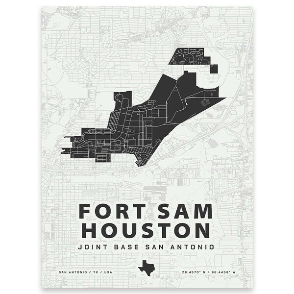 Home Base Maps - Fort Sam Houston Map Print - Military & First ...