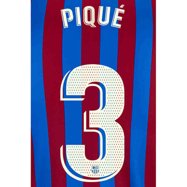 ProSoccer - Barcelona 2021/22 Home Pique #3 Jersey Name Set - Military ...