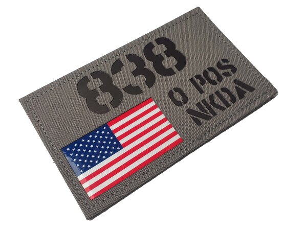 838 Patches - Custom ID Panel with full color flag- Large - 5'' x 3 ...