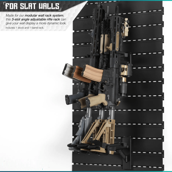 SFT2 Tactical - Wall Rack System - Angle Adjustable Rifle Wall Rack ...