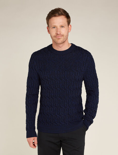Icebreaker Merino - Men's Merino Cable Knit Crewe Sweater - Discounts ...