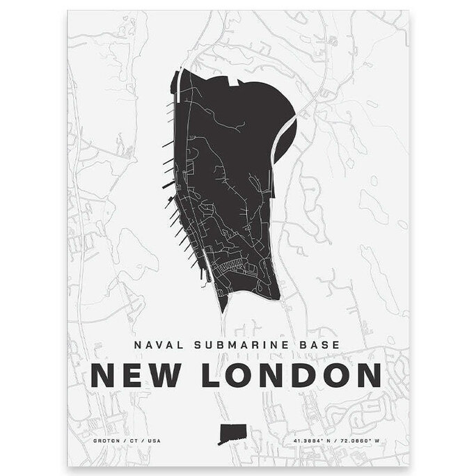 New London Naval Submarine Base Map