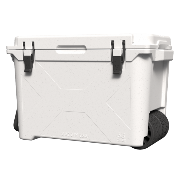 Bison Coolers - White 55 QT Wheeled Bison Cooler - Military & First ...