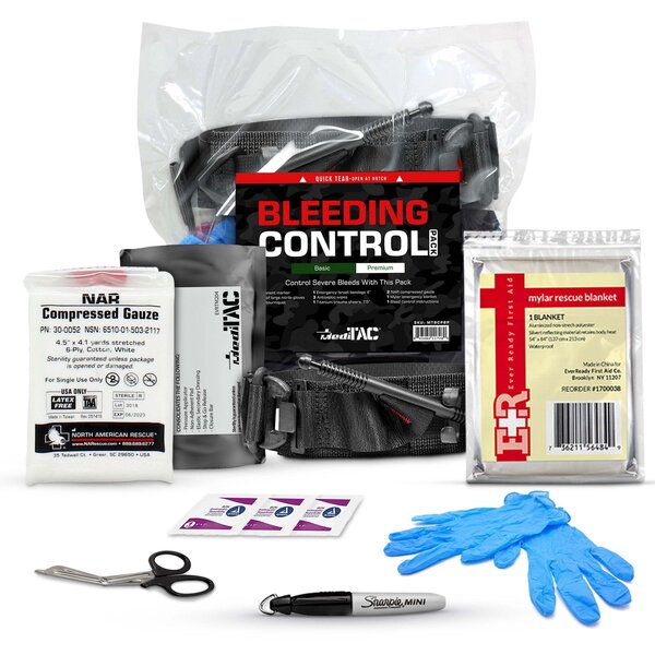 MediTac Kits - Premium Bleeding Control Pack – Emergency Trauma Kit - Military & First Responder ...